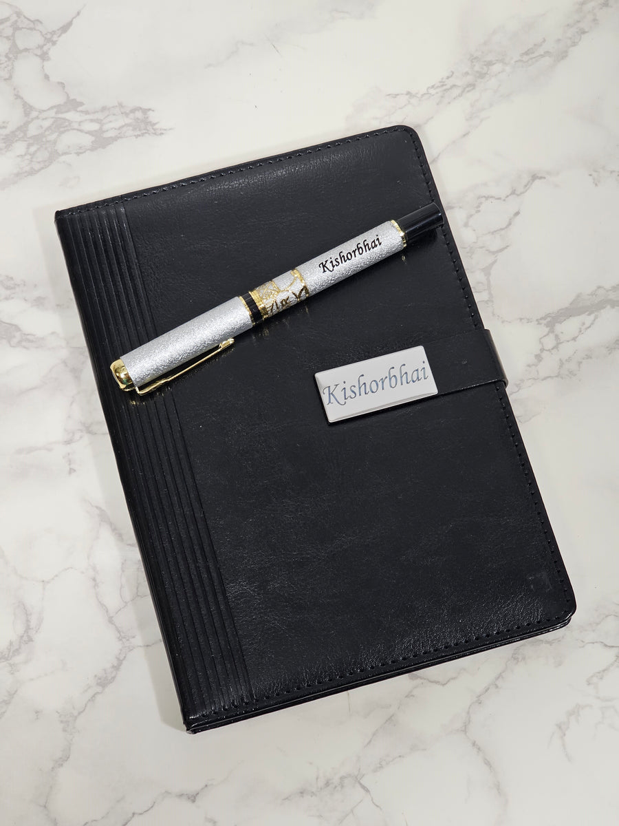 Personalized Premium Dairy & Pen Combo – Karavali Crafts